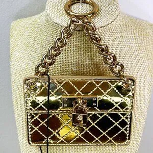 Kurt Geiger | Accessories | Kurt Geiger Brixton Bag Charm Keyring Gold ...